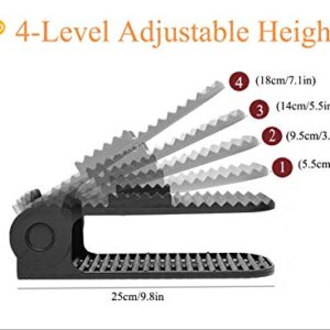 Yagizaai Bayou Shoe Slots, 8 PCS Shoes Slots Organizer, 4-Level Adjustable Shoe Stacker, Upgraded Shoe Space Saver, 50% Space-Saving Shoe Holders(Black)