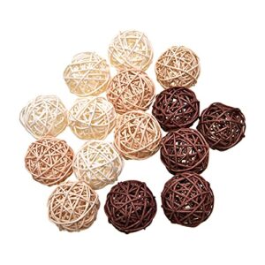 pomeat 15pcs wicker rattan balls decorative ball orbs vase fillers table decor, wedding party decoration, decorative balls for centerpiece bowls