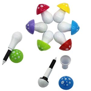 swtool 30pcs mushroom ballpoint pen cute cartoon retractable ball pen for kids (random color)