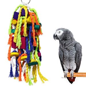 rypet large and small parrot chewing toys - parrot cage bite toys wooden block tearing toys for conures cockatiels african grey and other amazon parrots