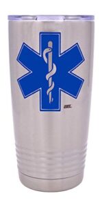 rogue river tactical emt ems star of life 20 oz. travel tumbler mug cup w/lid paramedic