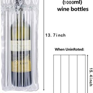 GIEMSON Wine Bottle Protector Travel Bags, 50 Packs Inflatable Air Column Packaging Bubble Cushion Wrap for Suitcase Luggage Airplane, Safety Shipping