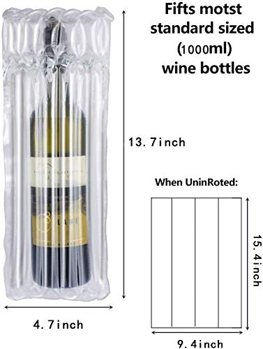 GIEMSON Wine Bottle Protector Travel Bags, 50 Packs Inflatable Air Column Packaging Bubble Cushion Wrap for Suitcase Luggage Airplane, Safety Shipping