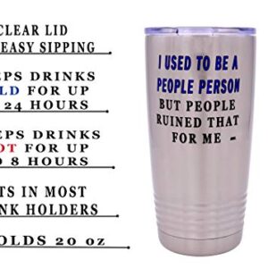 Rogue River Tactical Funny Sarcastic People Person 20 Oz. Travel Tumbler Mug Cup w/Lid Vacuum Insulated Work Gift