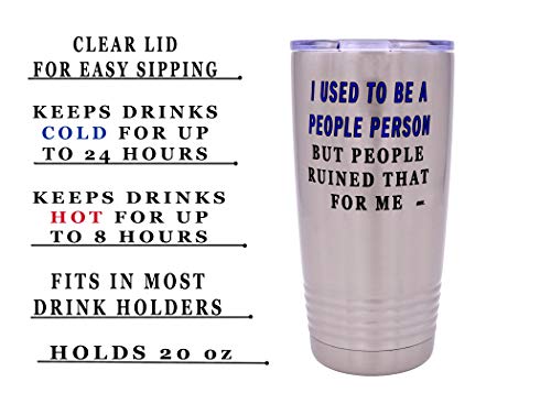 Rogue River Tactical Funny Sarcastic People Person 20 Oz. Travel Tumbler Mug Cup w/Lid Vacuum Insulated Work Gift