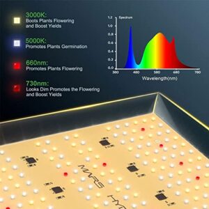 MARS HYDRO 2023 New TS600 LED Grow Lights for Indoor Plants, New Diodes Layout More Uniform Full Spectrum Growing Lamps for Hydroponic Indoor Plants Veg Bloom in 2x2 Grow Tent Greenhouse Four for 4x4