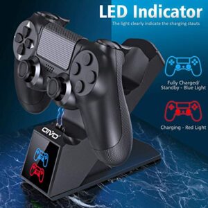 PS4 Controller Charger, PS4 Charger USB Charging Dock Station Compatable with Dualshock 4, Upgraded Fast-Charging Port for Playstation 4 Controllers