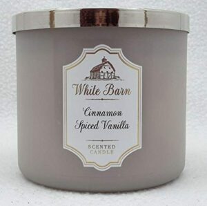 bath & body works cinnamon spiced vanilla 3-wick candle with essential oil 14.5 oz / 411 g