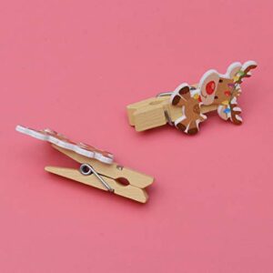 Healifty Christmas Decor Nativity Decor 10Pcs Christmas Wooden Clothespins Cartoon Elk Photo Clips DIY Craft Photo Paper Peg for Christmas Party Favors Thumb Tacks Decorative Wood Decor