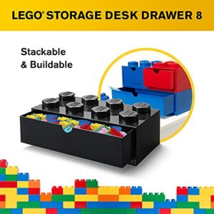 Room Copenhagen, Lego Desk Drawer - Stackable Tabletop Storage - 12.4” x 6.2” x 4.5” - Brick 8, Black (40211733-Parent)