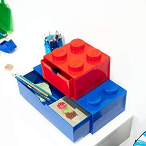 Room Copenhagen, Lego Desk Drawer - Stackable Tabletop Storage - 12.4” x 6.2” x 4.5” - Brick 8, Black (40211733-Parent)