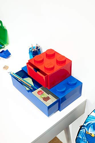 Room Copenhagen, Lego Desk Drawer - Stackable Tabletop Storage - 12.4” x 6.2” x 4.5” - Brick 8, Black (40211733-Parent)