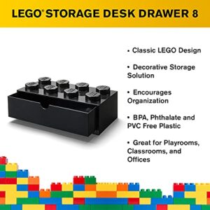 Room Copenhagen, Lego Desk Drawer - Stackable Tabletop Storage - 12.4” x 6.2” x 4.5” - Brick 8, Black (40211733-Parent)