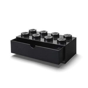 Room Copenhagen, Lego Desk Drawer - Stackable Tabletop Storage - 12.4” x 6.2” x 4.5” - Brick 8, Black (40211733-Parent)