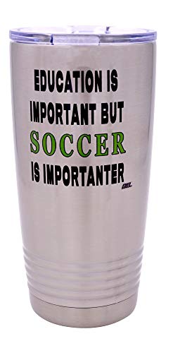 Rogue River Tactical Funny Soccer PLayer 20 Oz. Travel Tumbler Mug Cup w/Lid Education Important Gift Idea