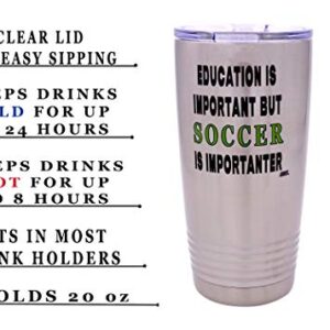 Rogue River Tactical Funny Soccer PLayer 20 Oz. Travel Tumbler Mug Cup w/Lid Education Important Gift Idea