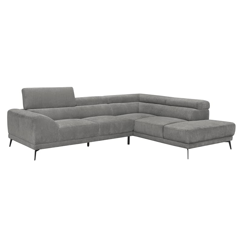 Lexicon Courtney 112" x 91" Fabric Sectional Sofa, Gray