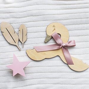 shlutesoy swan bowknot wooden hanger kids room clothes rack home decor photography prop