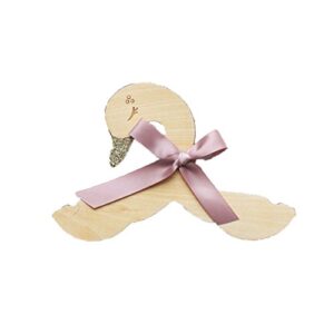 shlutesoy Swan Bowknot Wooden Hanger Kids Room Clothes Rack Home Decor Photography Prop