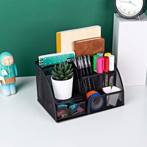 MDHAND Office Desk Organizer and Accessories Desk Drawer Organizer with 6 Compartments, Mesh Pencil Desk Organizer For Home Office