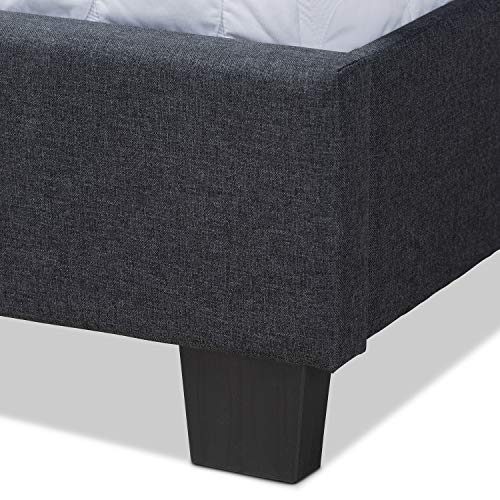 Baxton Studio Ansa Modern and Contemporary Dark Grey Fabric Upholstered Queen Size Bed