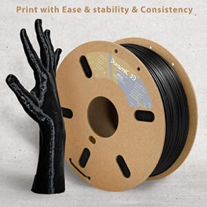 DURAMIC 3D PETG Filament 1.75mm Black, 3D Printing Filament 1kg Spool(2.2lbs), Black Filament 1.75mm Dimensional Accuracy +/- 0.05 mm Non-Tangling Non-Clogging Non-Stringing