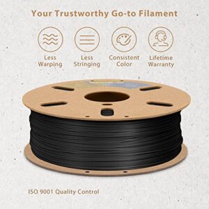 DURAMIC 3D PETG Filament 1.75mm Black, 3D Printing Filament 1kg Spool(2.2lbs), Black Filament 1.75mm Dimensional Accuracy +/- 0.05 mm Non-Tangling Non-Clogging Non-Stringing