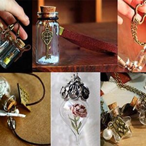 10 Pieces Mini Glass Bottle Cute Jars Vials with cork Wish Bottle glass vial pendant (Square)