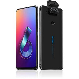 asus zenfone 6 (zs630kl-s855-6g64g-bk) - 6.4” fhd+ 2340x1080 all-screen nanoedge display - 48mp flip camera – 6gb ram - 64gb storage - lte unlocked dual sim cell phone - us warranty - black