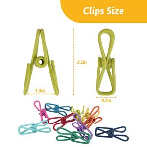 Zalmoxe 30 Pack Multi-Purpose Clothesline Utility Clips, Steel Wire Clips, Clothes Pins Metal Clips for Hanging Random Colors