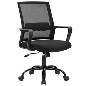 home office chair ergonomic desk chair swivel rolling computer chair executive lumbar support task mesh chair adjustable stool for women men (black)