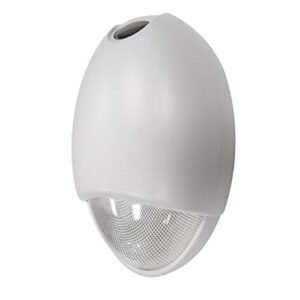 Outdoor LED Emergency Light with Photocell and Battery Backup - White Finish