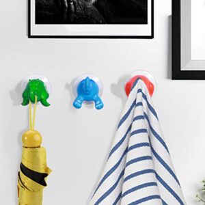 TOPBATHY Creative Sucker Hook for Kid Standard Coat Rack Towel Hanger Home Decor Animal Hook, Set of 6, Hook for Livingroom Bathroom Bedroom Store