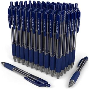 ARTEZA Gel Pens, Pack of 50 Blue Roller Ball Pens, Quick-Drying Ink, 0.7mm Medium Point, Office Supplies for Writing, Taking Notes, and Sketching