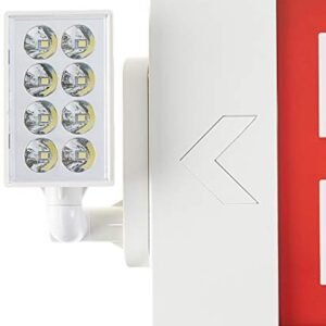 Gruenlich LED Combo Emergency EXIT Sign with 2 Adjustable Head Lights and Double Face, Back Up Batteries- US Standard Red Letter Emergency Exit Lighting, UL 924 Qualified, 120-277 Voltage, 4-Pack