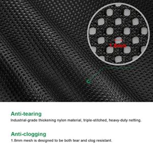 Coolrunner Pump Barrier Bag, 17.3"x 17.3" Pond Pump Filter Bag, Black Media Bag Large Pump Mesh Bag for Pond Biological Filters