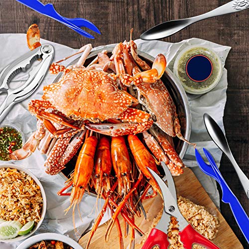 Crab and Lobster Tools - Crab Leg Crackers and Picks Set, Picks Knife for Crab, Shellfish Scissors Nut Cracker, Stainless Steel Seafood Utensils Crackers & Forks Cracker