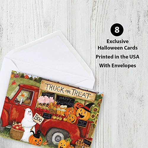 Current Truck or Treat Halloween Greeting Cards Set - Set of 8 Large 5 x 7-Inch Cards, Themed Holiday Card Variety Value Pack © Susan Winget, Envelopes Included