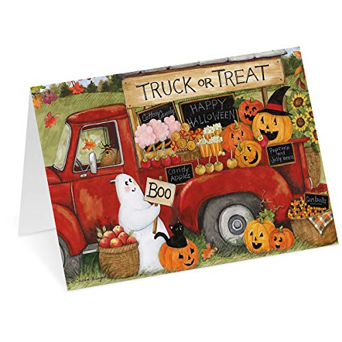 Current Truck or Treat Halloween Greeting Cards Set - Set of 8 Large 5 x 7-Inch Cards, Themed Holiday Card Variety Value Pack © Susan Winget, Envelopes Included