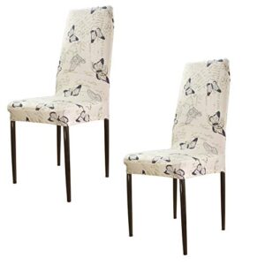 hooshing chair covers butterfly stretch washable durable for dining room set of 2