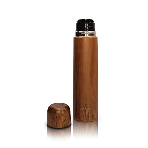 Kalmateh Modern & Elegant Yerba Mate Thermos- Double Walled, Stainless Steel (Wood, 1000ml)