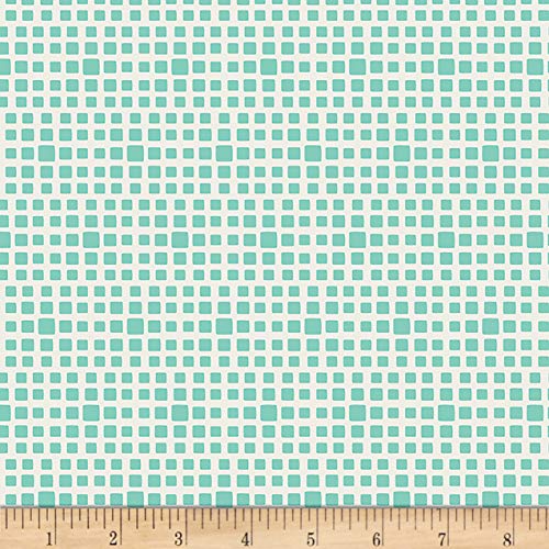 Art Gallery Fabrics Art Gallery Squared Elements Seaglass Fabric, Warm Aqua