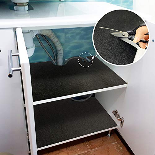 ITSOFT Under The Sink Mat, Premium Shelf Liner, Cabinet Liner, Waterproof Layer, Reusable, Washable 24 x 59 Inches