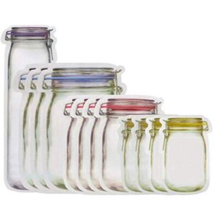 20pcs reusable mason jar bottles bags nuts candy cookies bag seal fresh food storage bag snacks zipper sealed kitchen organizer (20)