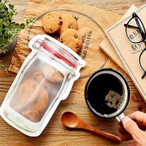 20Pcs Reusable Mason Jar Bottles Bags Nuts Candy Cookies Bag Seal Fresh Food Storage Bag Snacks Zipper Sealed Kitchen Organizer (20)