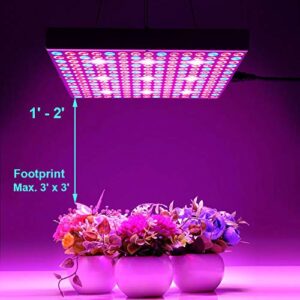 Skylaxy LED Grow Light, Plant Grow Lights for Indoor Plants Full Spectrum 75W Panel Growing Lamp with Timer for Seedling Veg and Flower (2 Pack)