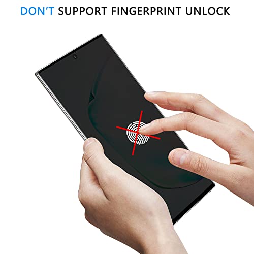 [2 Pack] LYWHL for Samsung Note 10 Plus Privacy Screen Protector, Anti-Spy Tempered Glass Screen Protector for Note 10 Plus, 9H Hardness Film Anti-Scratch Case Friendly [Don’t Support Fingerprint Unlock]