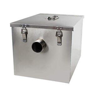 Funwill Commercial Grease Trap, Stainless Steel Grease Trap Interceptor Set with Removable Baffles for Restaurant Kitchen Wastewater - Shipping from USA