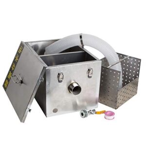 Funwill Commercial Grease Trap, Stainless Steel Grease Trap Interceptor Set with Removable Baffles for Restaurant Kitchen Wastewater - Shipping from USA