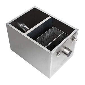 Funwill Commercial Grease Trap, Stainless Steel Grease Trap Interceptor Set with Removable Baffles for Restaurant Kitchen Wastewater - Shipping from USA